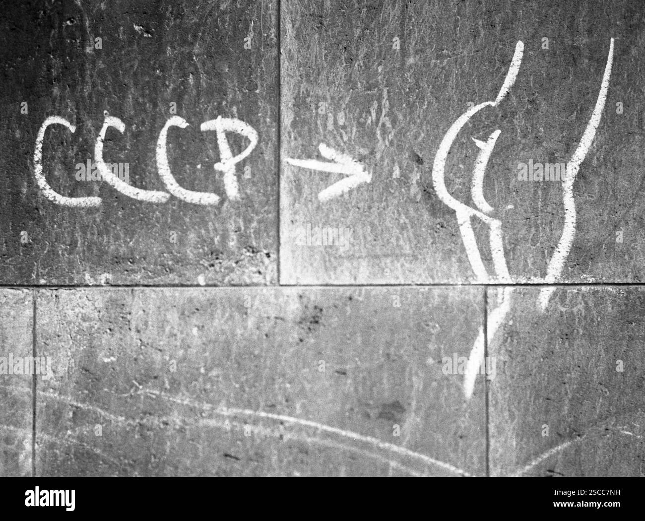 Graffiti shows a butt and the letters CCCP (Russian for USSR Stock ...
