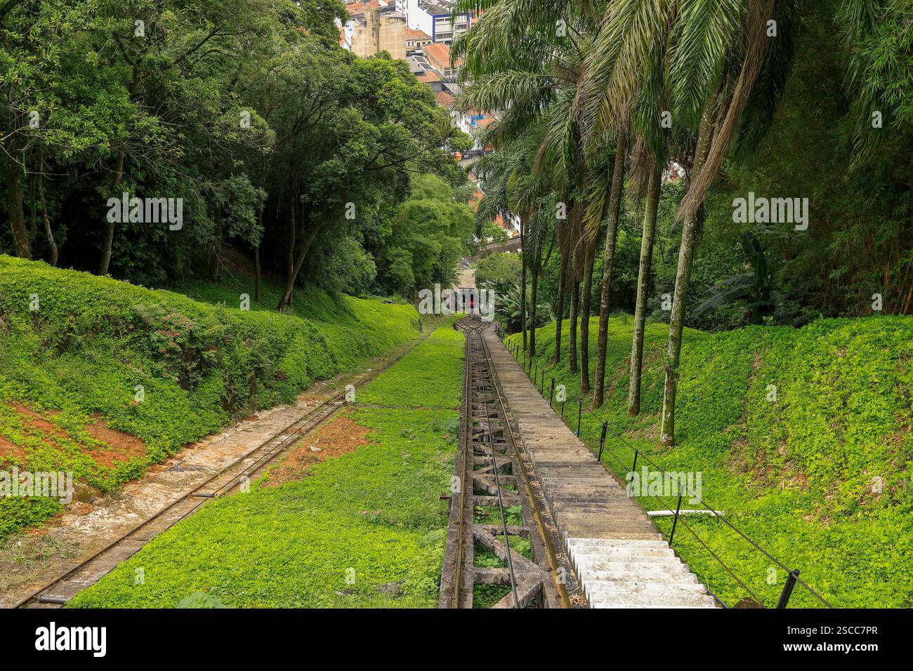 Santos, Sao Paulo, Brazil - feb15, 2020 - Monte Serrat is a hill served ...