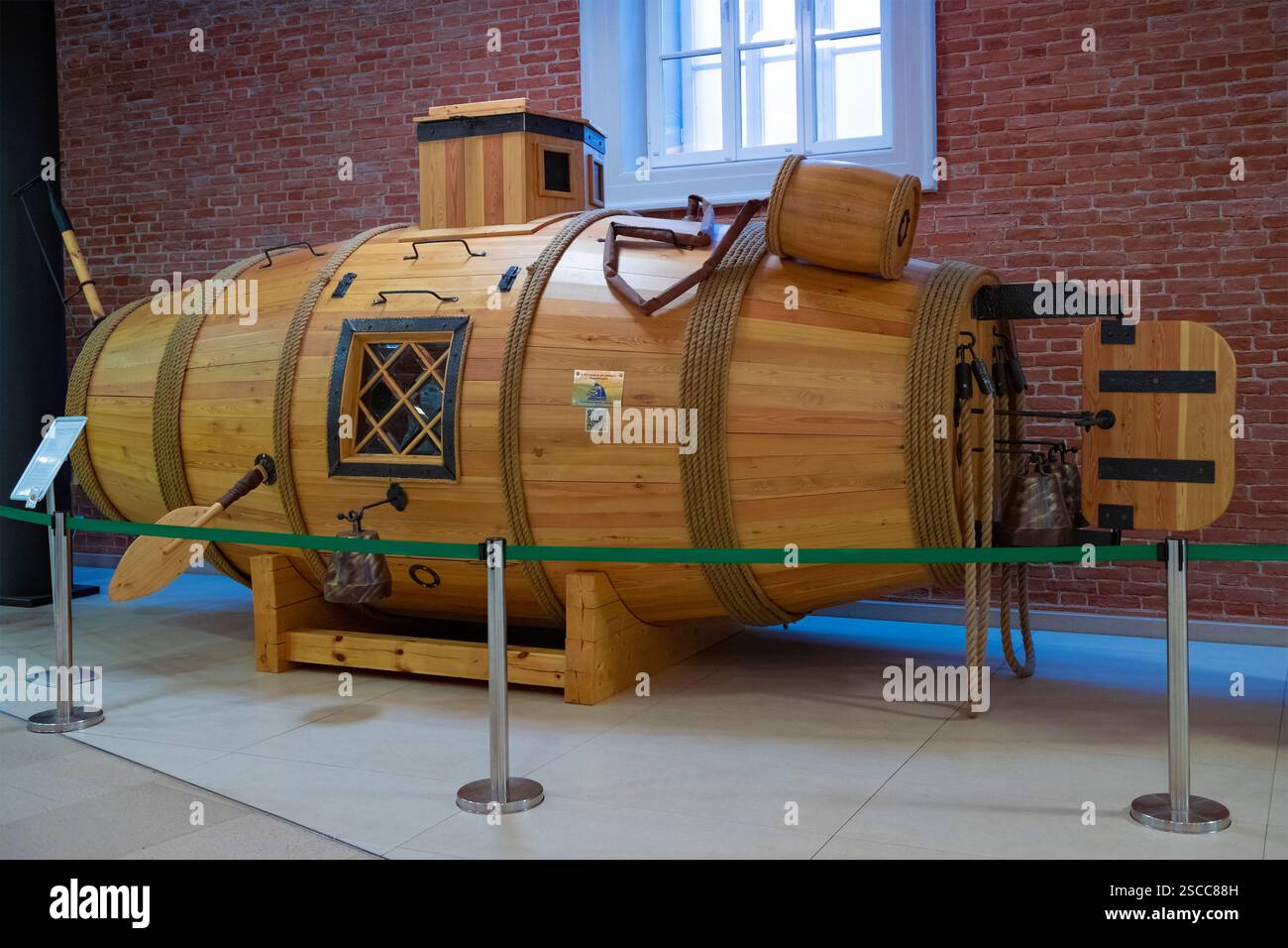SAINT PETERSBURG, RUSSIA - JANUARY 29, 2025: Replica of a wooden ...