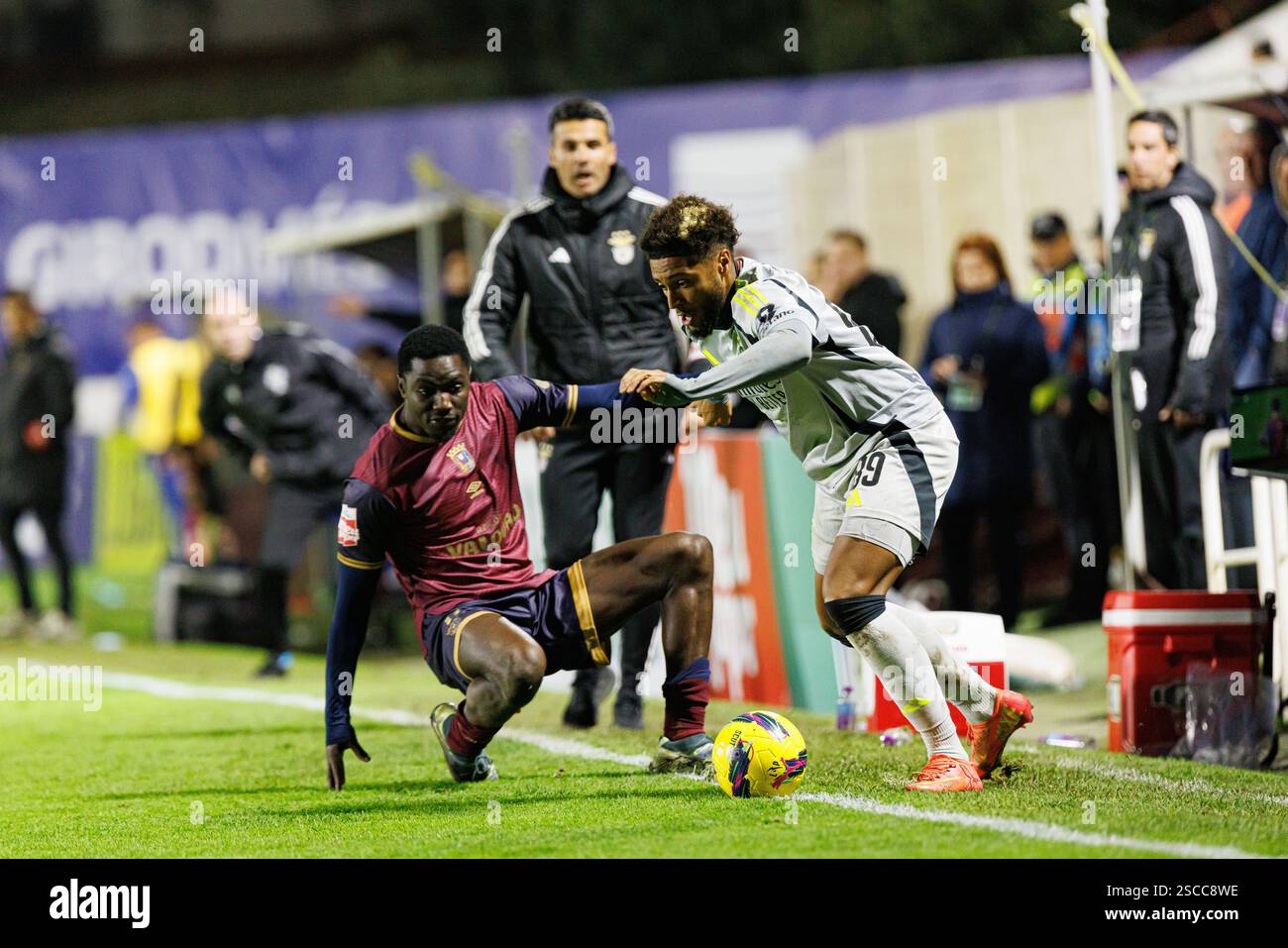 Julien Lomboto and Gustavo Varela seen during Liga Portugal 2 game ...