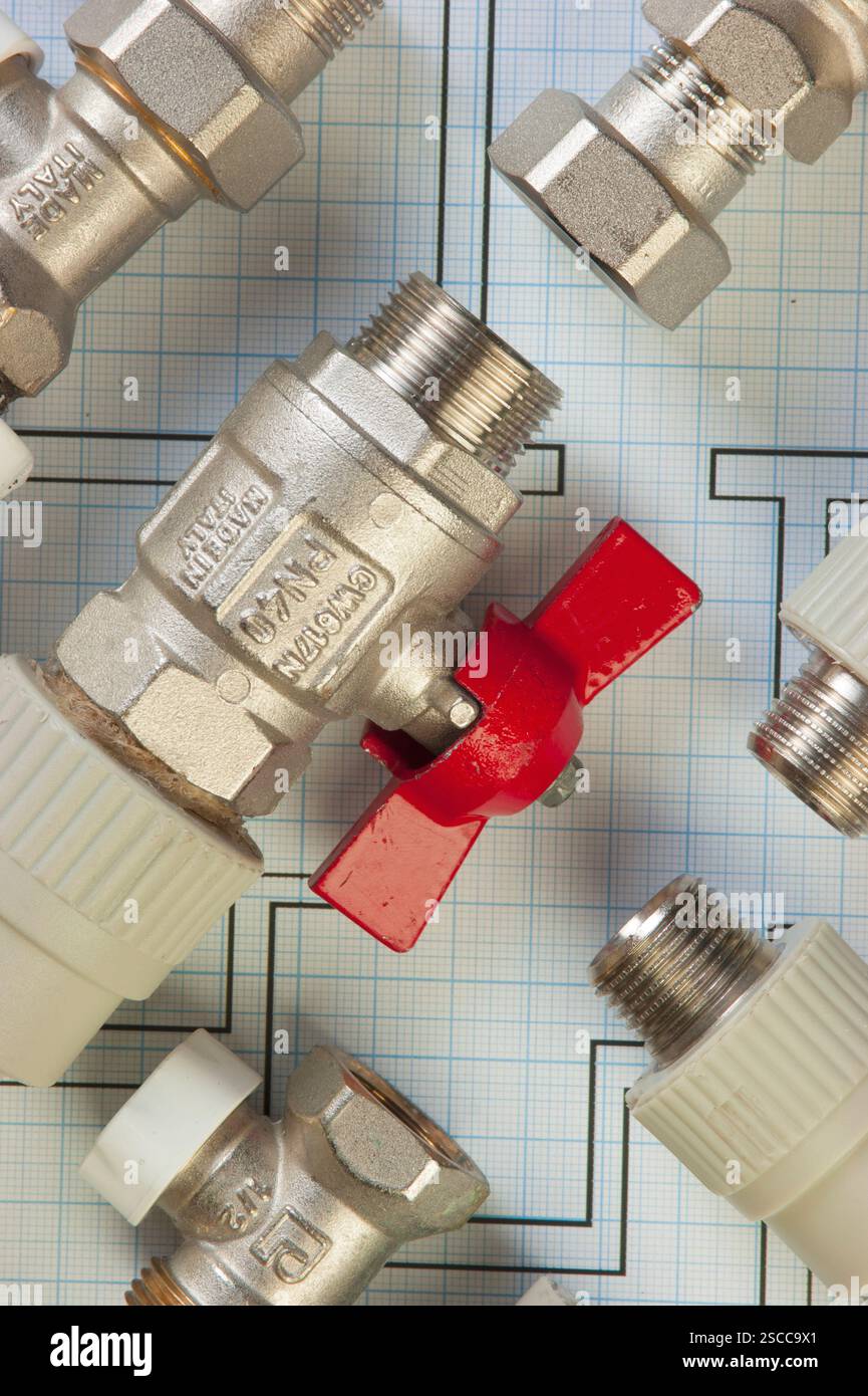 Plumbing fixtures and piping parts Stock Photo - Alamy