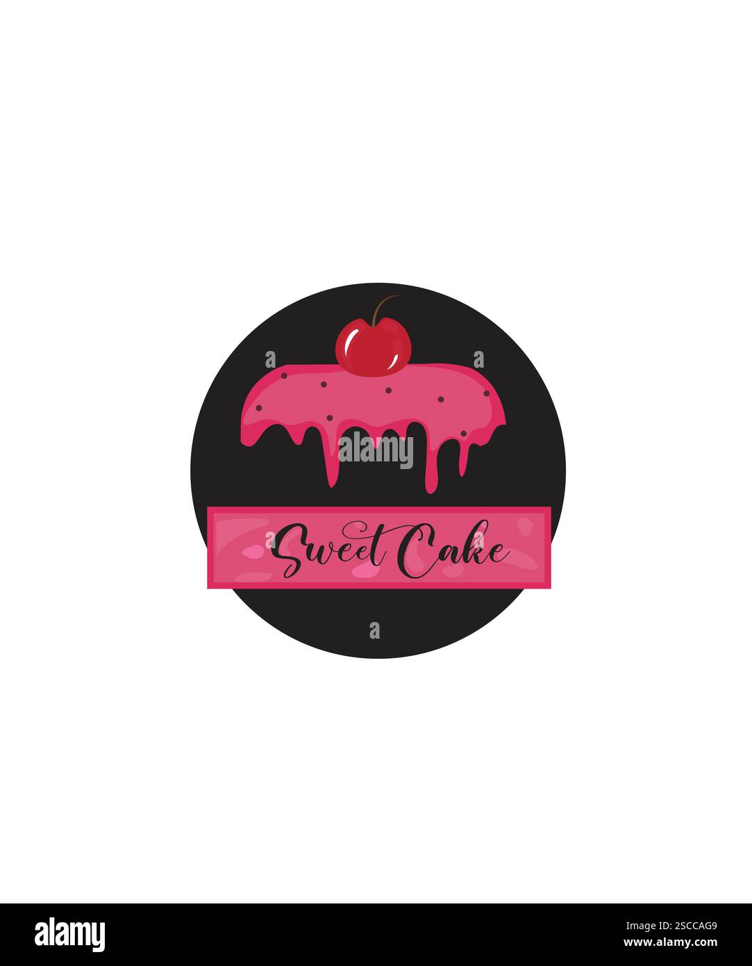 strawberry cake logo, cake shop logo, Sweet shop cake logo Stock Vector ...