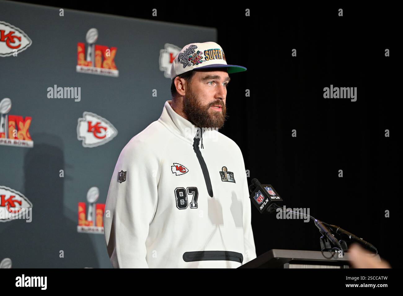 Super Bowl LIX. 6th Feb, 2025. New Orleans LA; Kansas City Chiefs tight ...