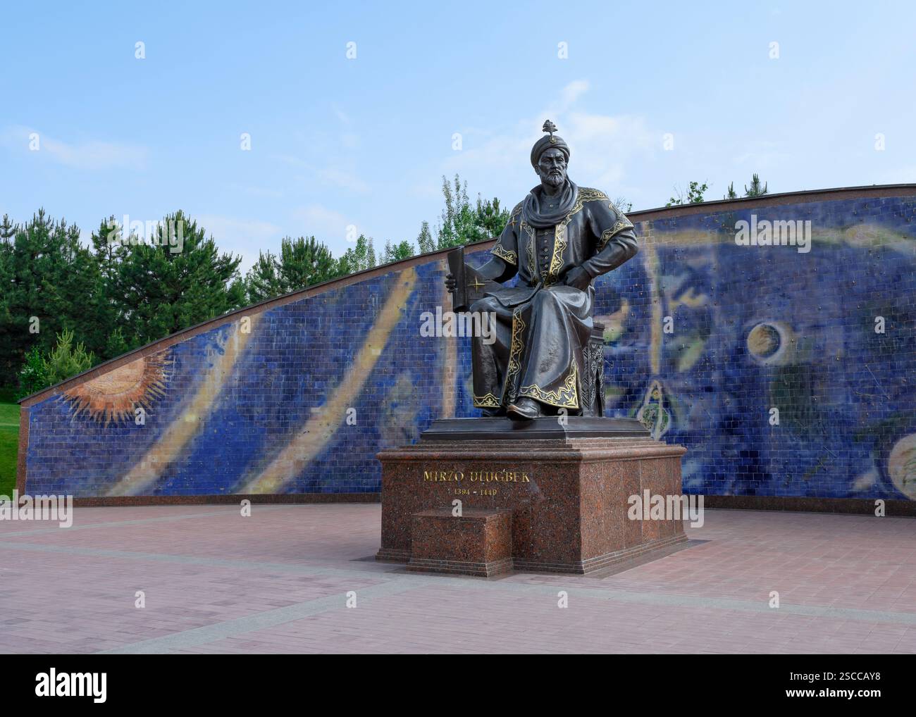 SAMARKAND, UZBEKISTAN - MAY 18, 2024. Monument to Mirzo Ulugbek, a ...