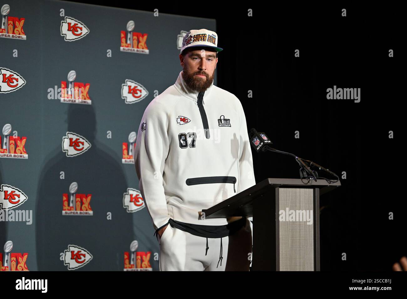 Super Bowl LIX. 6th Feb, 2025. New Orleans LA; Kansas City Chiefs tight ...