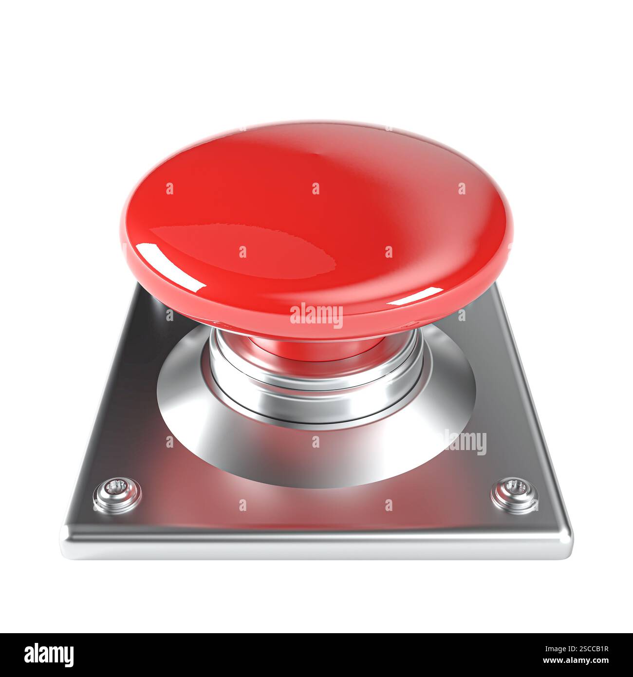 Shiny red emergency button on transparent background 3d Stock Photo - Alamy
