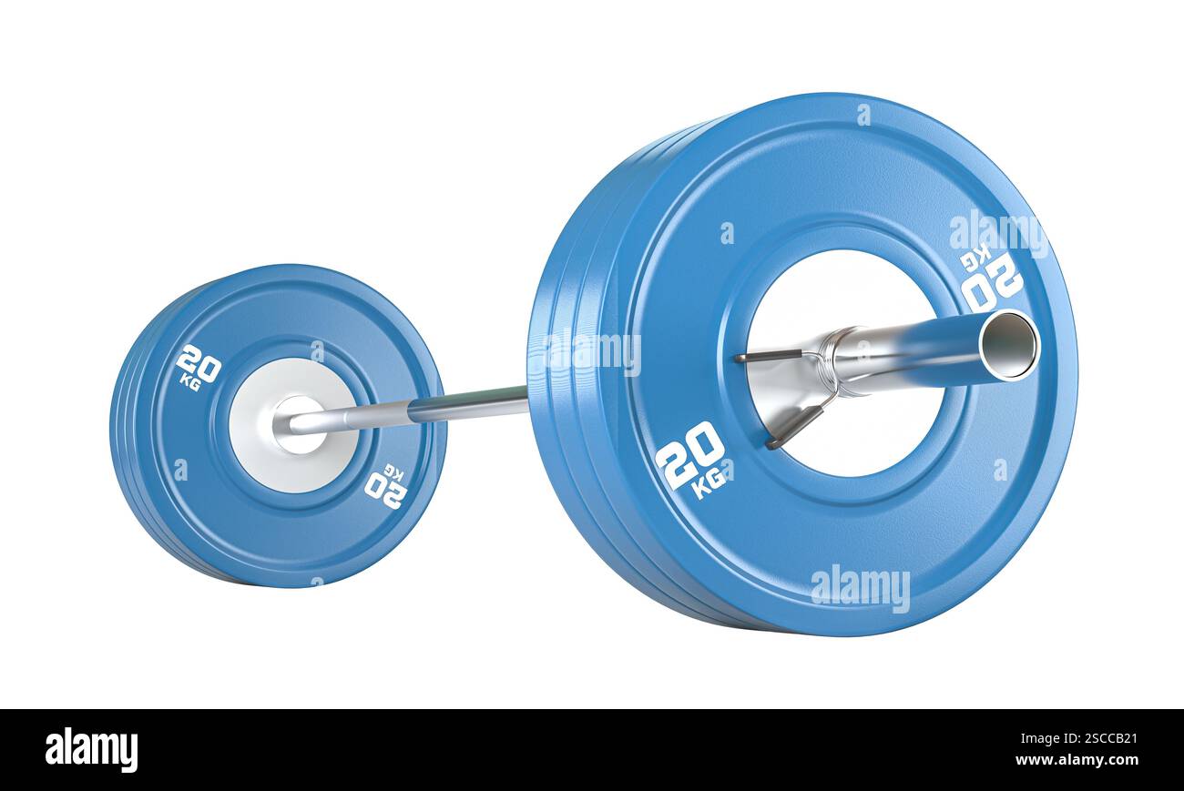 Blue barbell with weights on a transparent background 3d Stock Photo ...