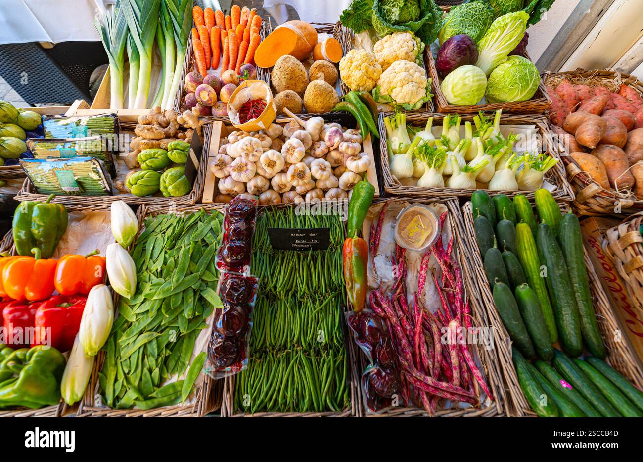 Vegetable market in St-Maxime. Cote d´Azur, South of France Stock Photo ...