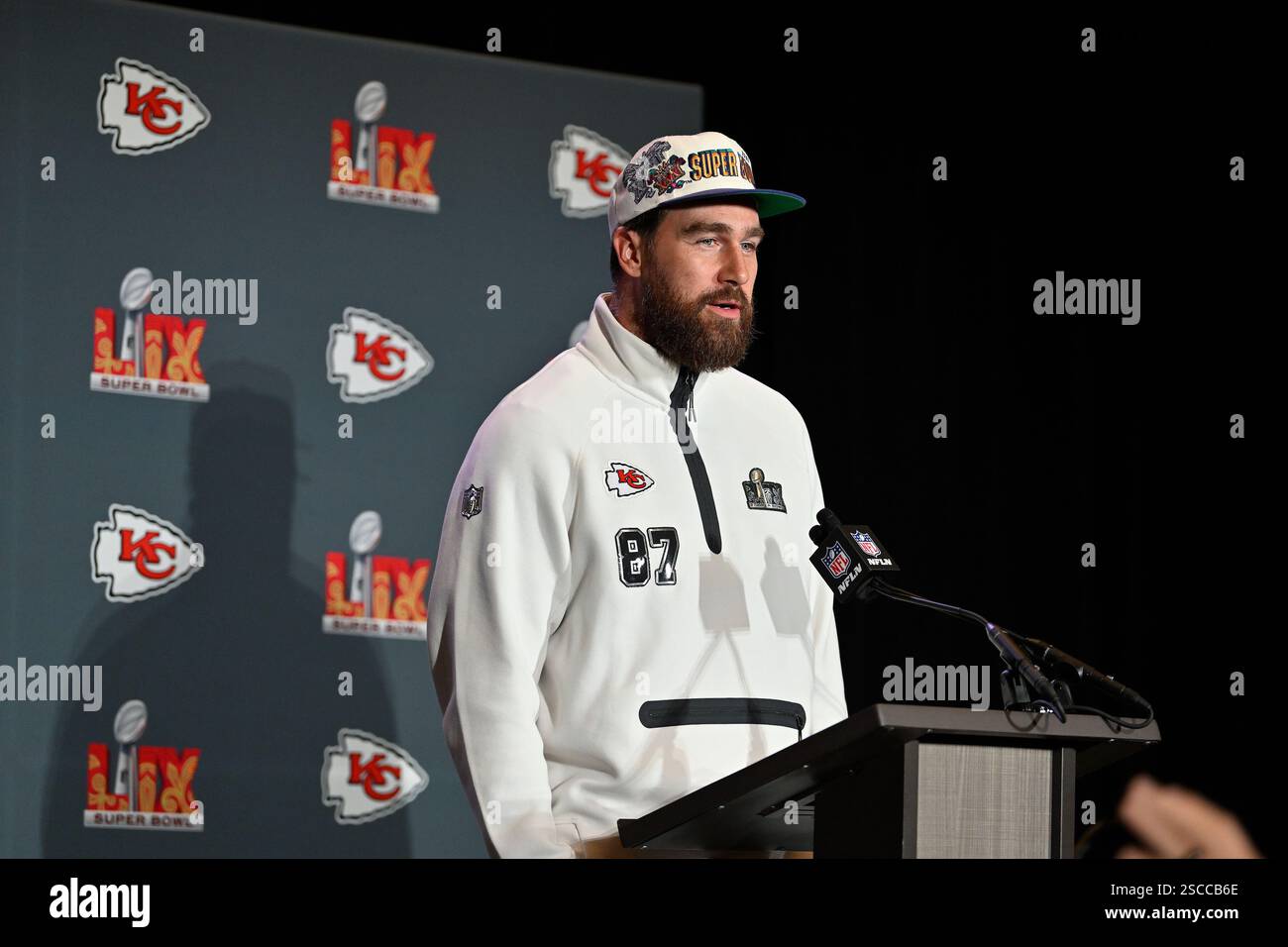 Super Bowl LIX. 6th Feb, 2025. New Orleans LA; Kansas City Chiefs tight ...