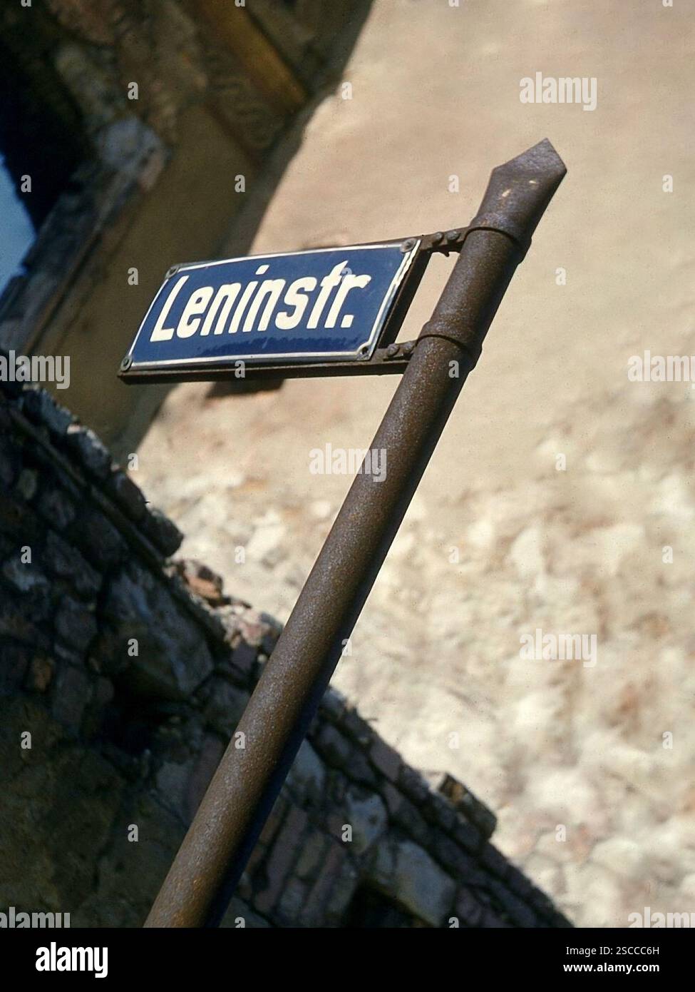 The street sign of Leninstrasse, which was previously called ...