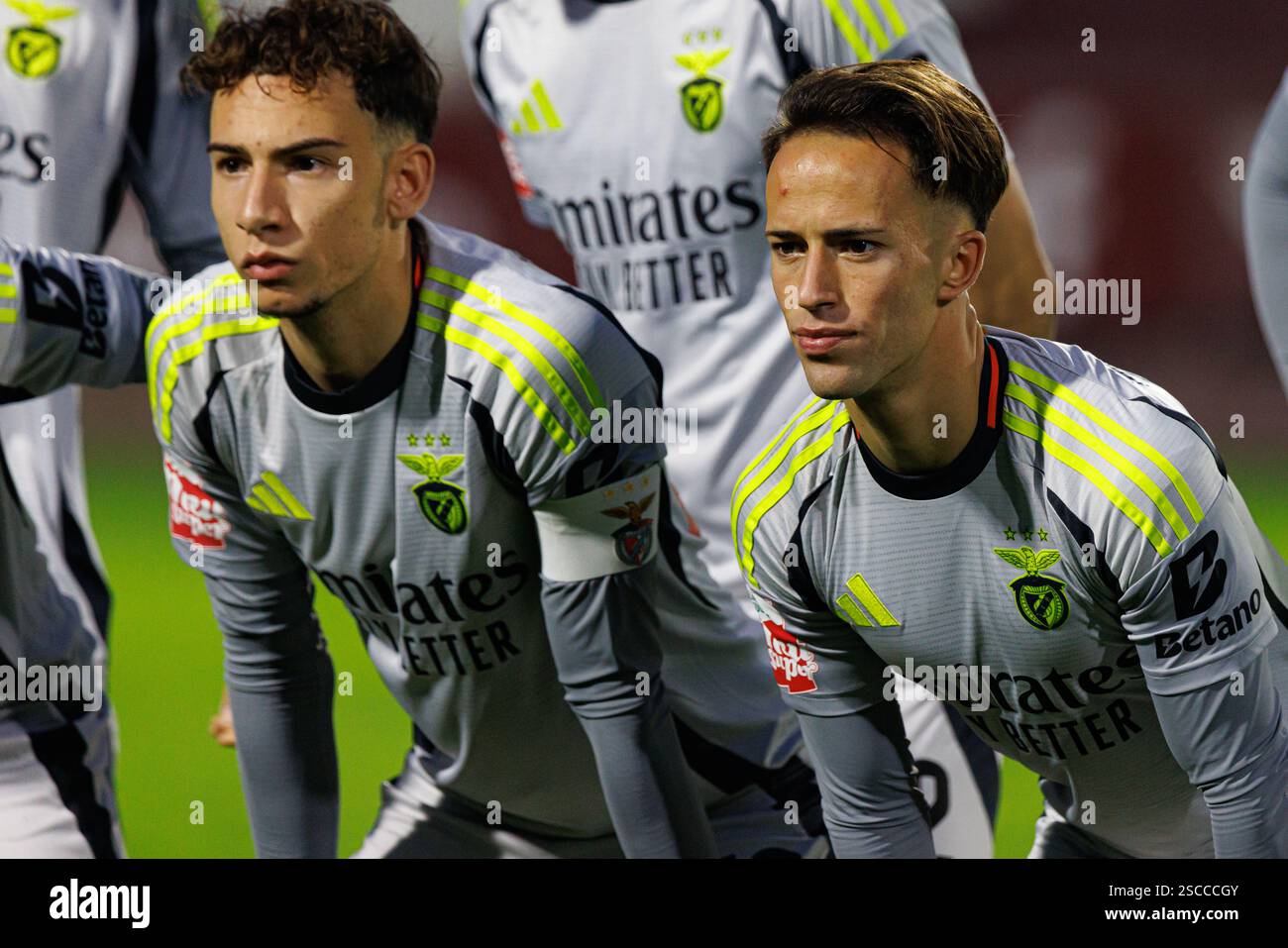 Francisco Domingues and Hugo Felix seen during Liga Portugal 2 game ...