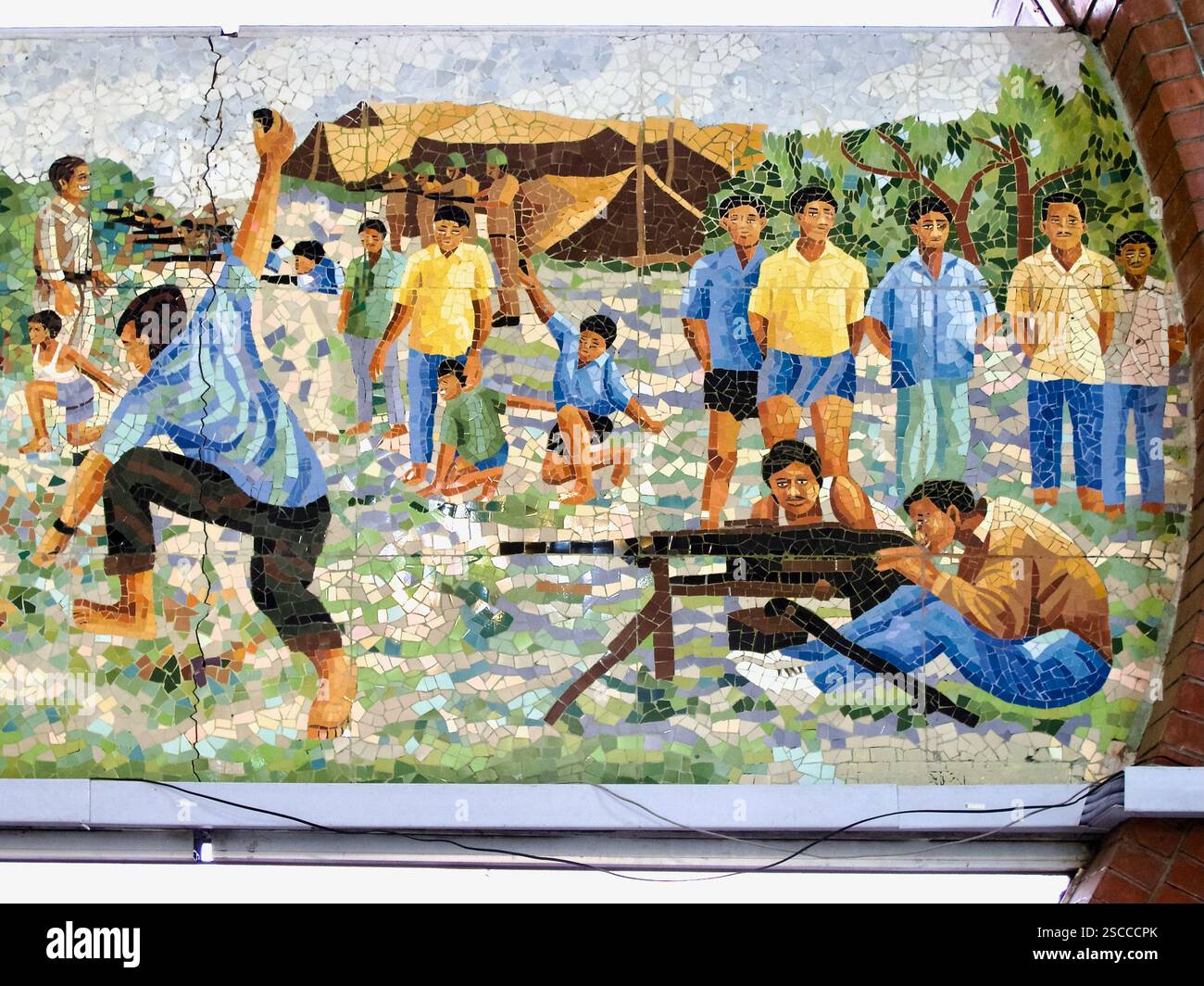 Mosaic at Dhaka airport depicting the 1971 Bangladesh Liberation War ...