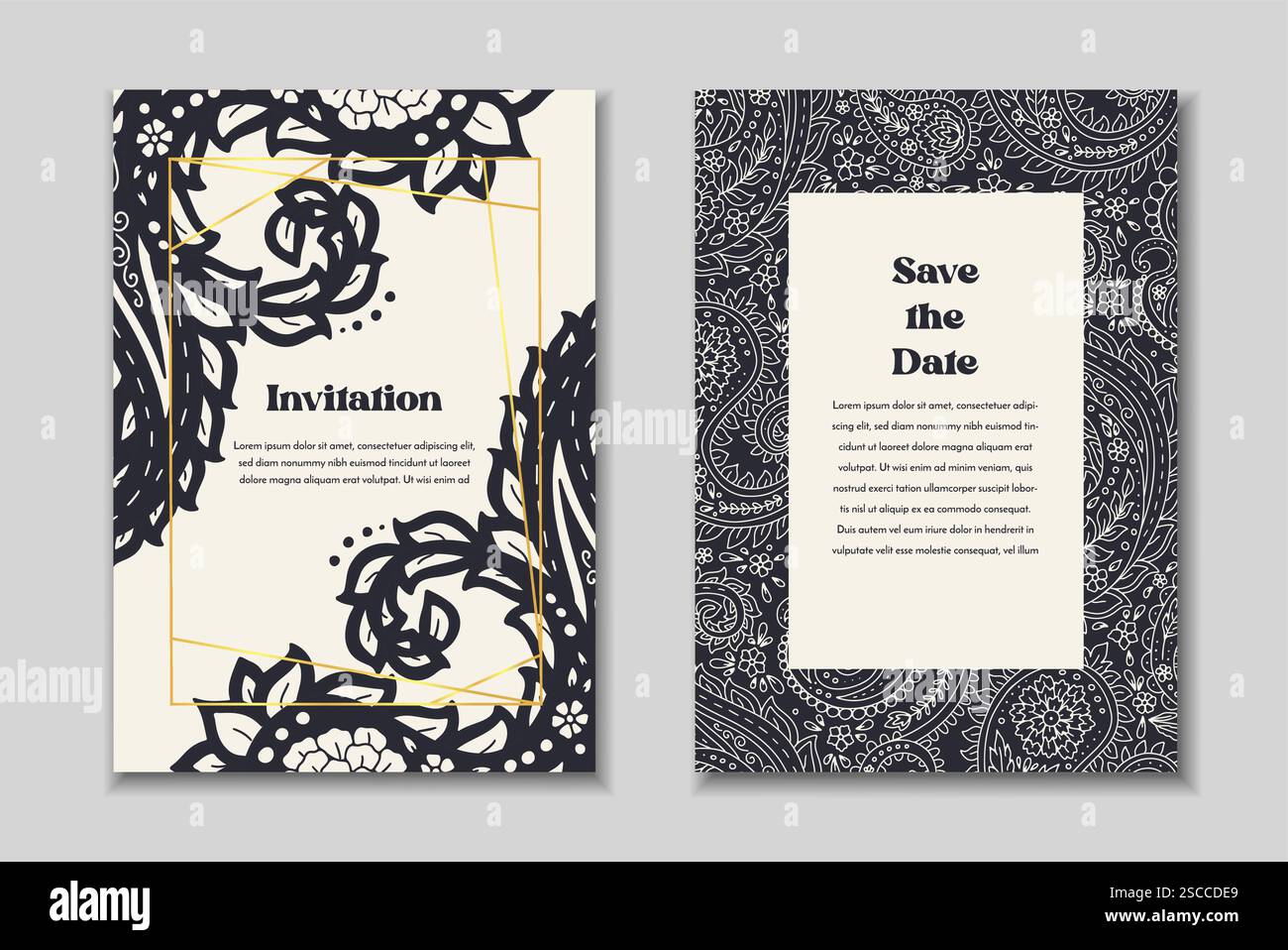 Set two cards wedding Stock Vector Images - Alamy