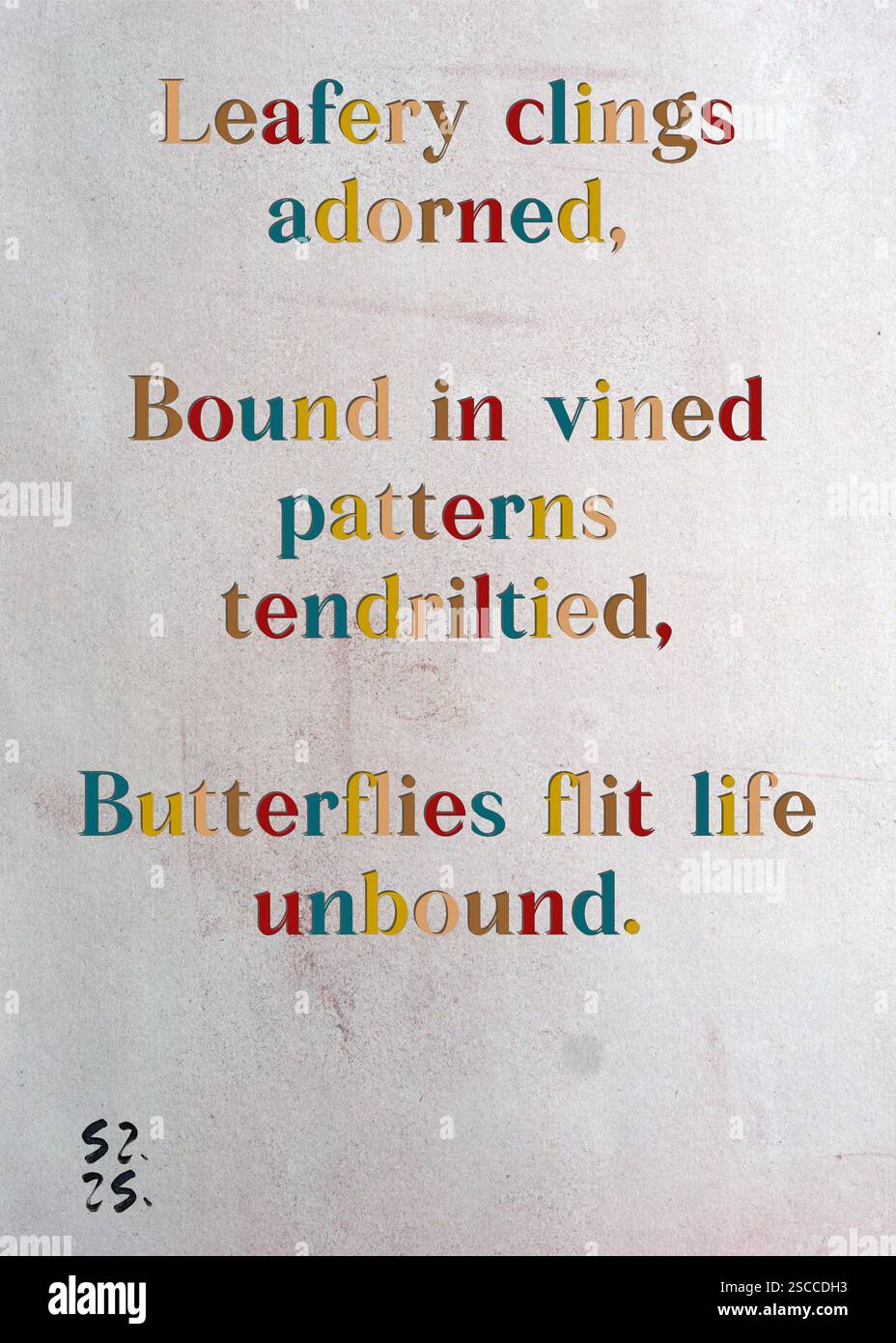 Leafery clings adorned, Bound in vined patterns tendriltied ...