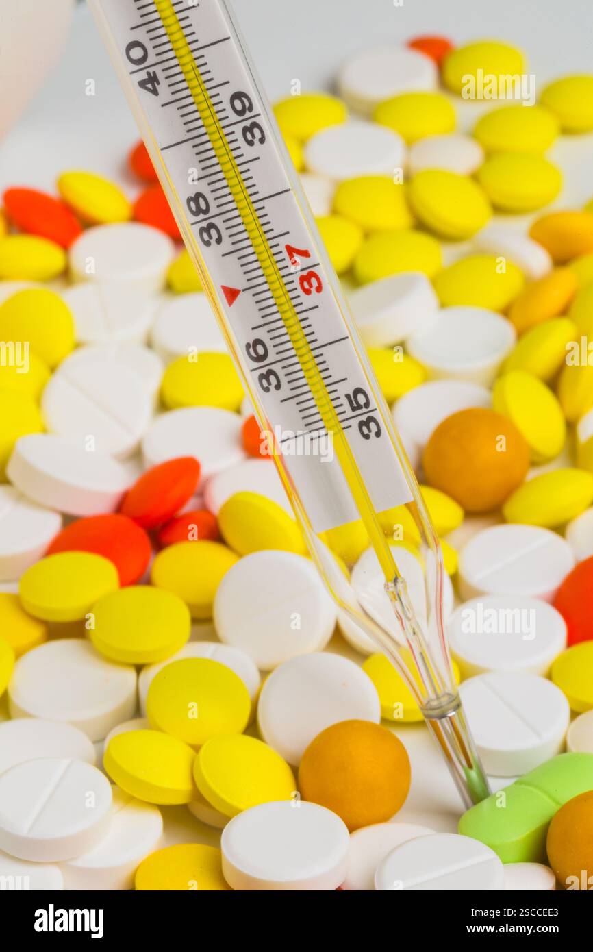 The high temperature treatment using the tablets Stock Photo - Alamy