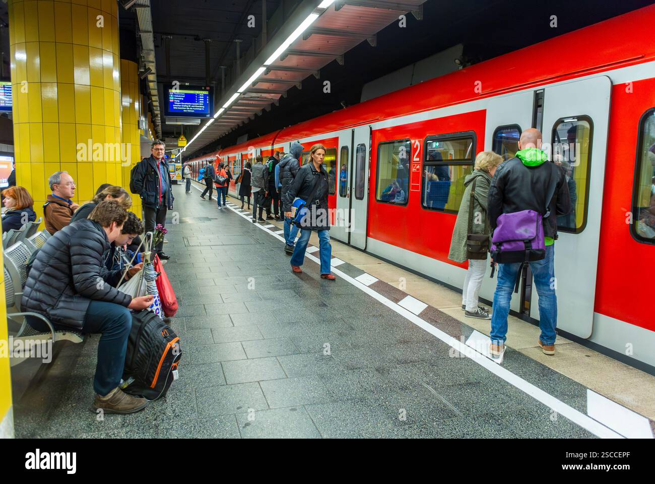 Munich, Germany, Large Crowd People, Traveling inside Metro Station ...