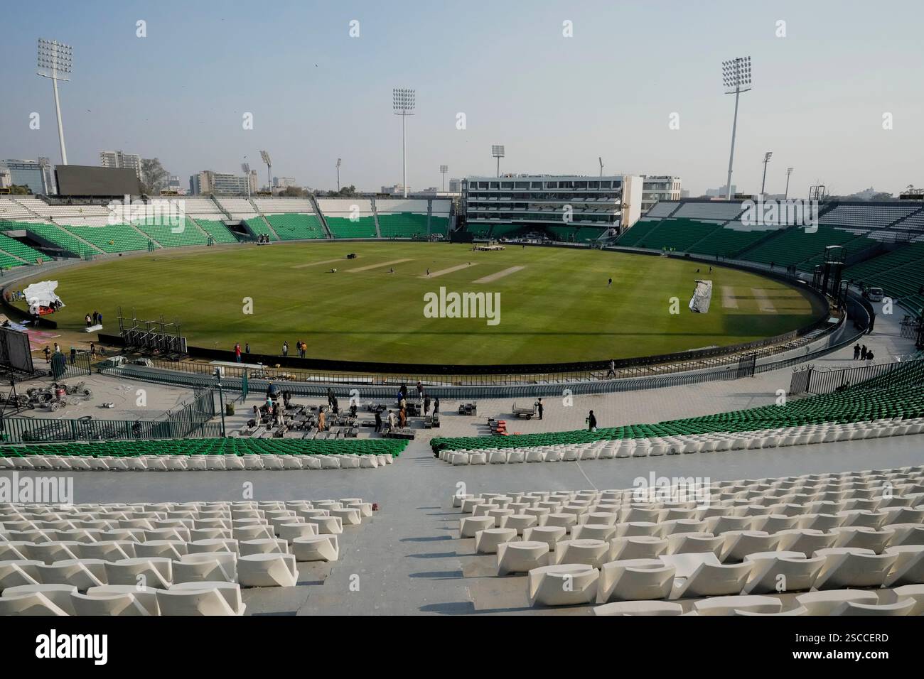 A view of newly renovated Gaddafi Stadium, which is read for the ...