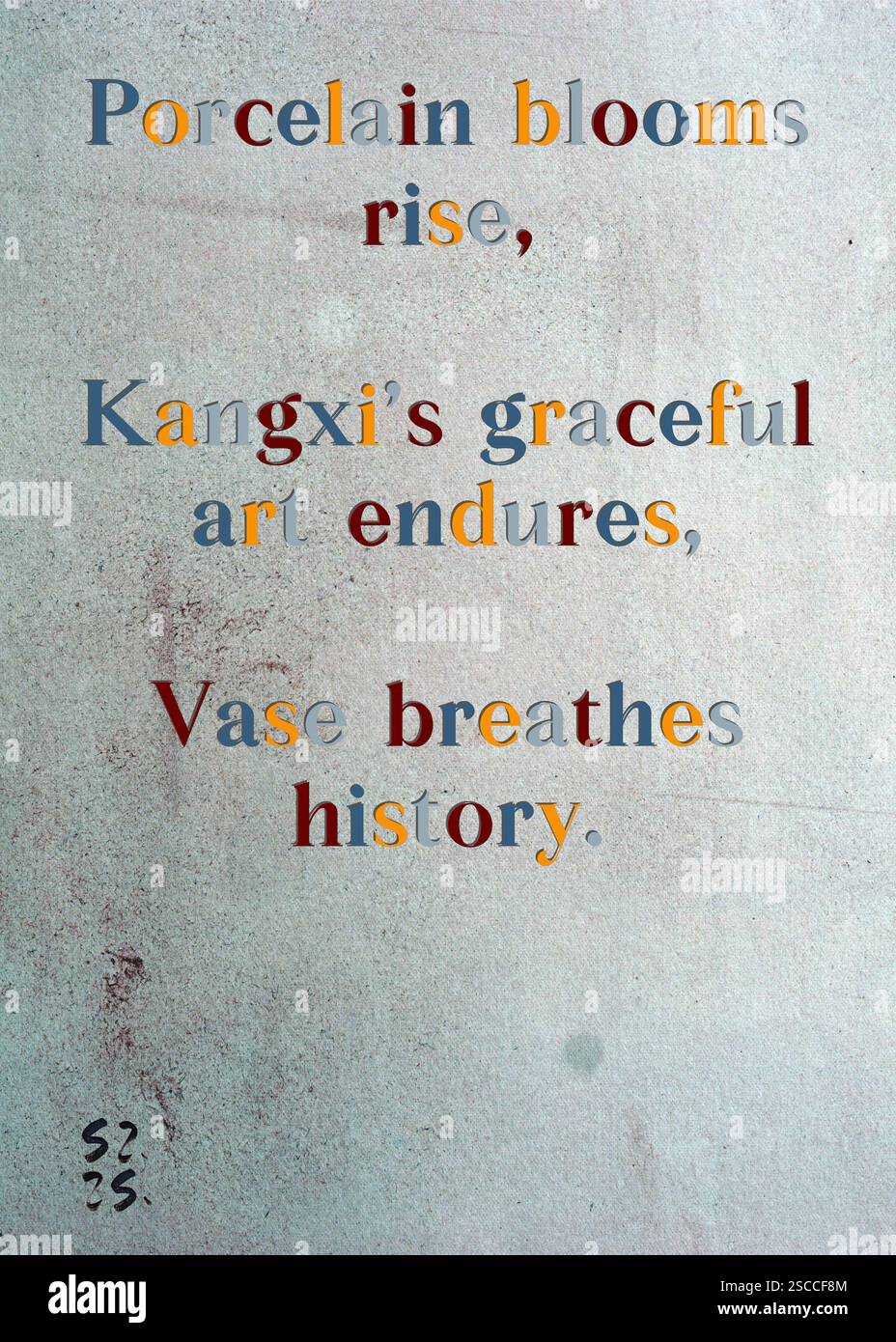 Porcelain blooms rise, Kangxi's graceful art endures, Vase breathes ...