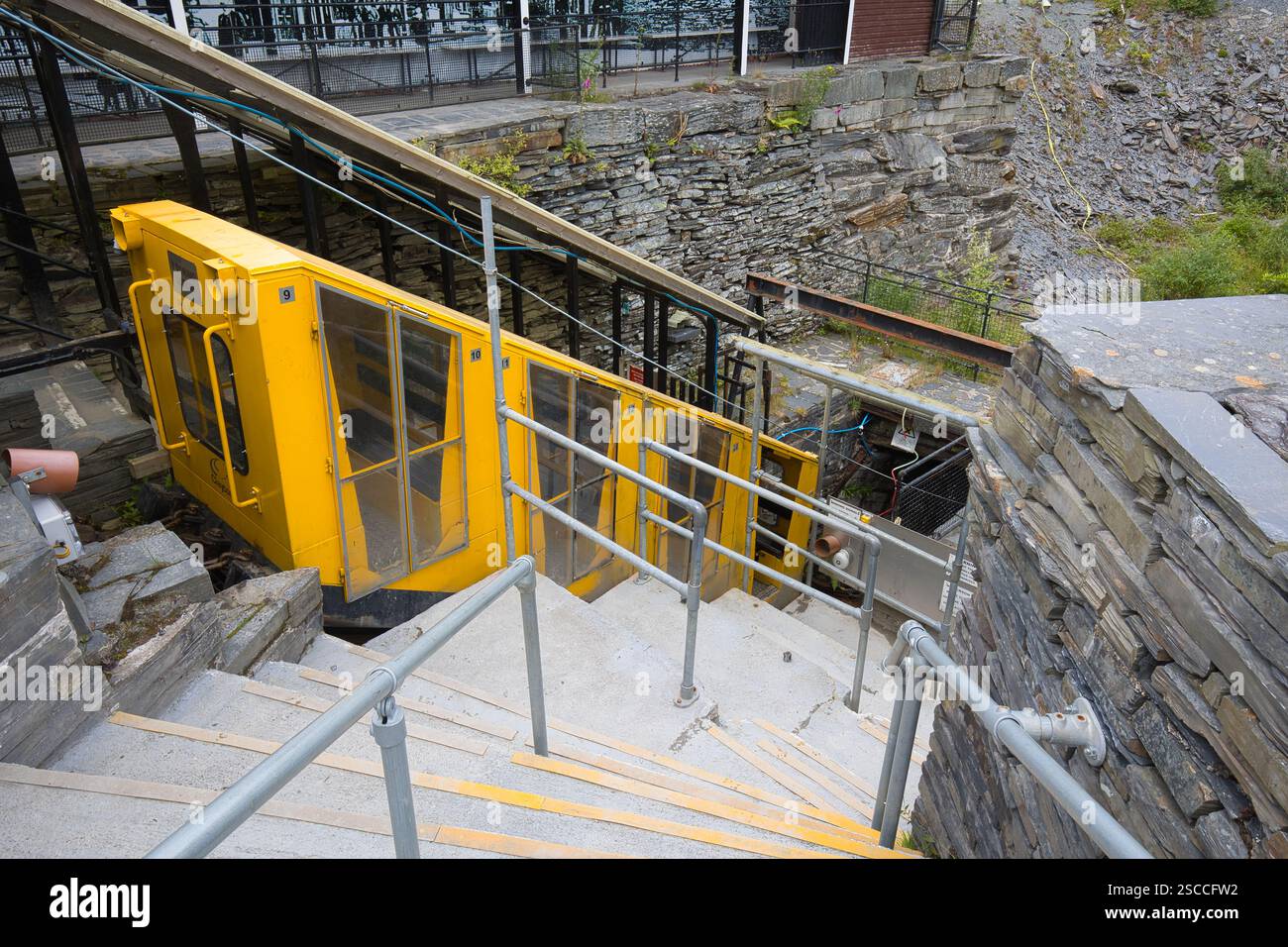 Wales, Gwynedd, Llechwedd - July 08, 2024: A narrow-gauge railway ...