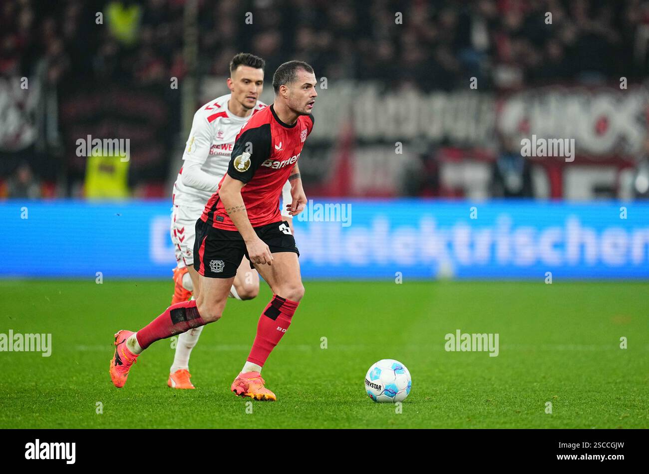 Leverkusen, Germany. 05th Feb, 2025. February 05 2025: Granit Xhaka of Bayer 04 Leverkusen ...