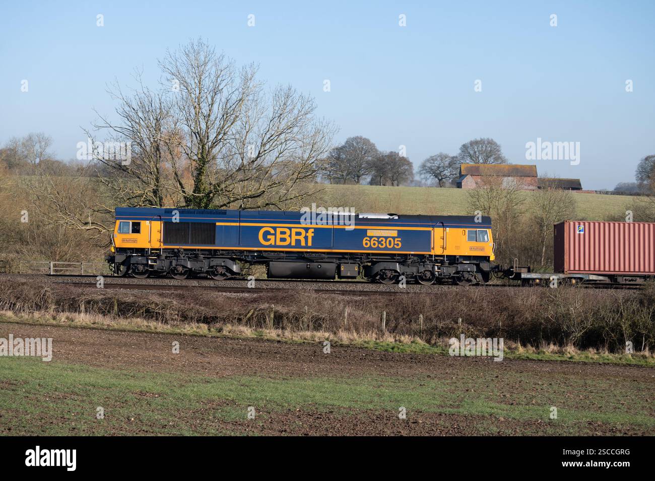 GBRf class 66 diesel locomotive No. 66305 "Embsay & Bolton Abbey Steam ...