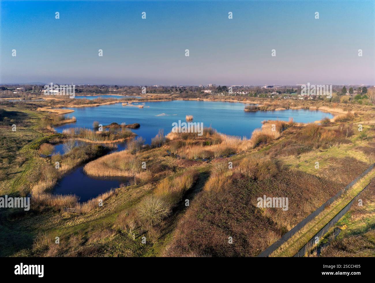 The former Lambeth Reservoir of Molesey Reservoirs Nature Reserve in ...