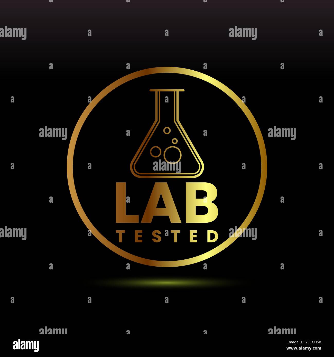 Lab tested icon. Laboratory testing product quality certificate symbol ...