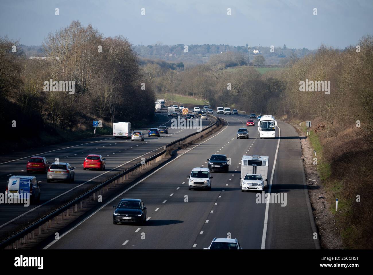 M40 motorway in winter, Shrewley, Warwickshire, UK Stock Photo - Alamy