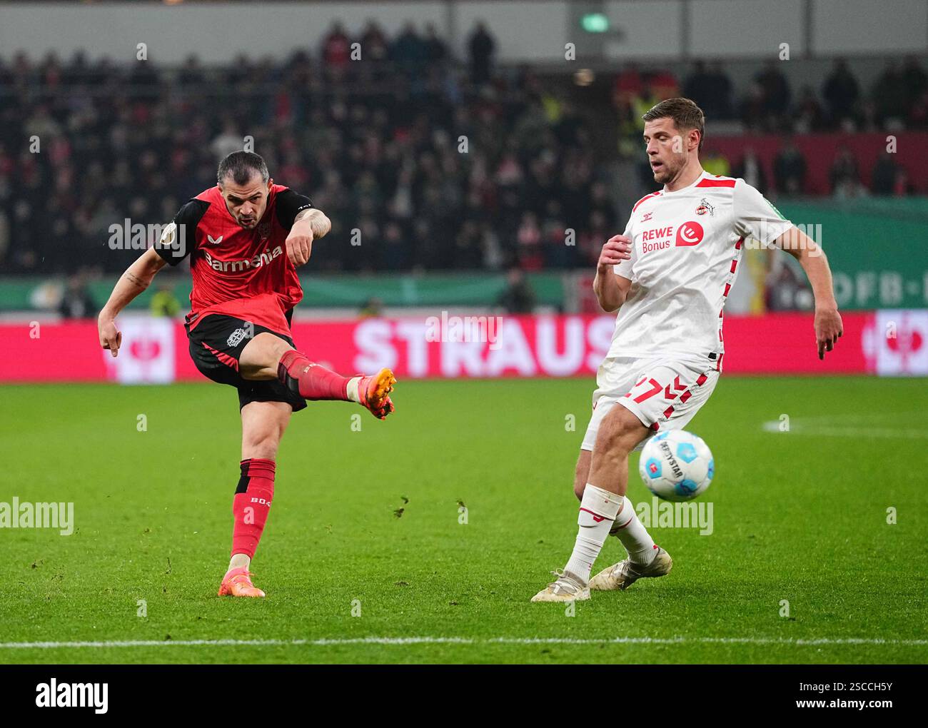 Leverkusen, Germany. 05th Feb, 2025. February 05 2025: Granit Xhaka of Bayer 04 Leverkusen ...