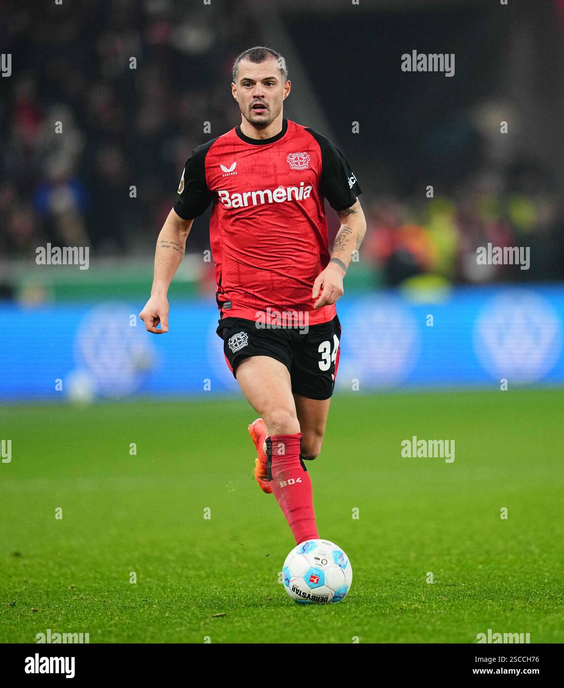 Leverkusen, Germany. 05th Feb, 2025. February 05 2025: Granit Xhaka of Bayer 04 Leverkusen ...