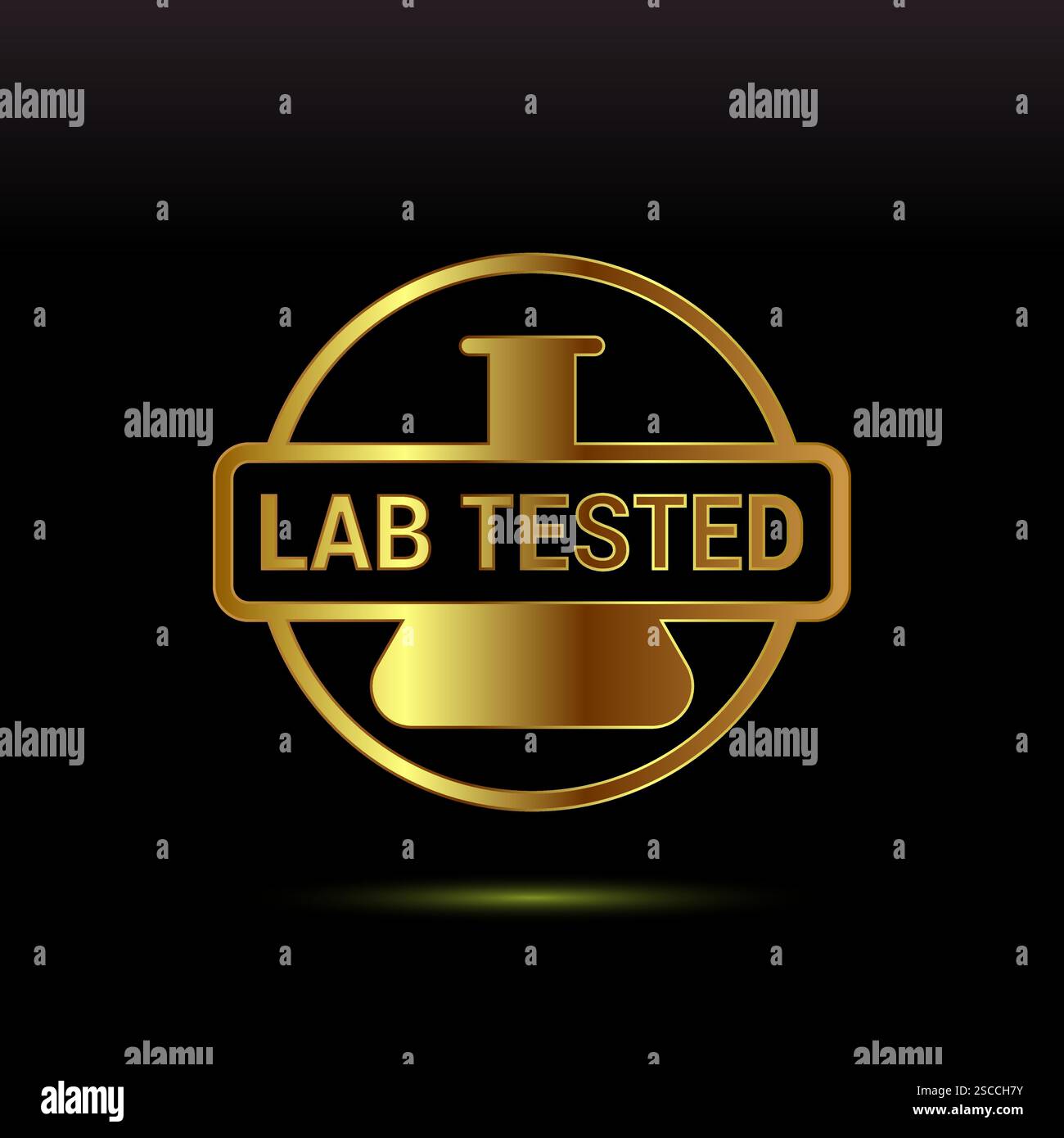 Lab tested icon. Laboratory testing product quality certificate symbol ...