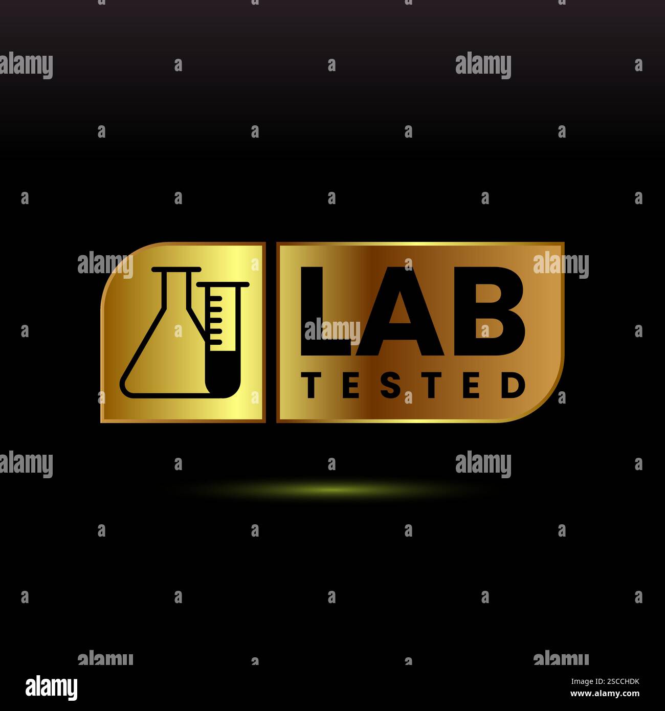 Lab tested icon. Laboratory testing product quality certificate symbol ...