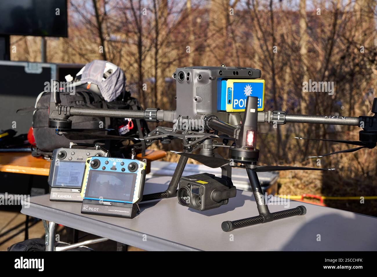 Oberaudorf, Bavaria, Germany - February 6, 2025: Modern police drone ...