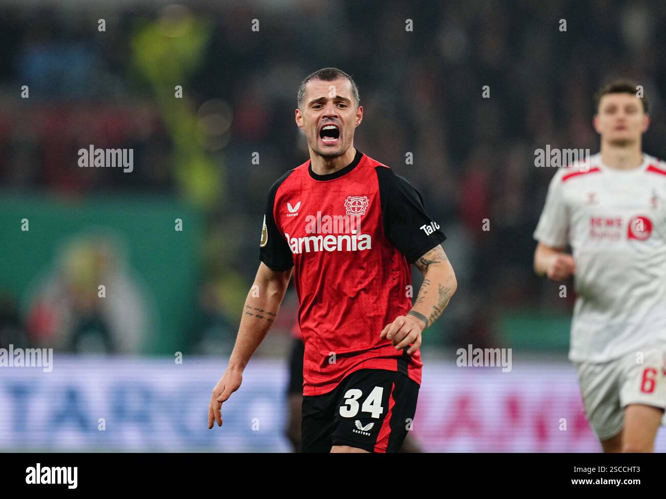 Leverkusen, Germany. 05th Feb, 2025. February 05 2025: Granit Xhaka of Bayer 04 Leverkusen ...