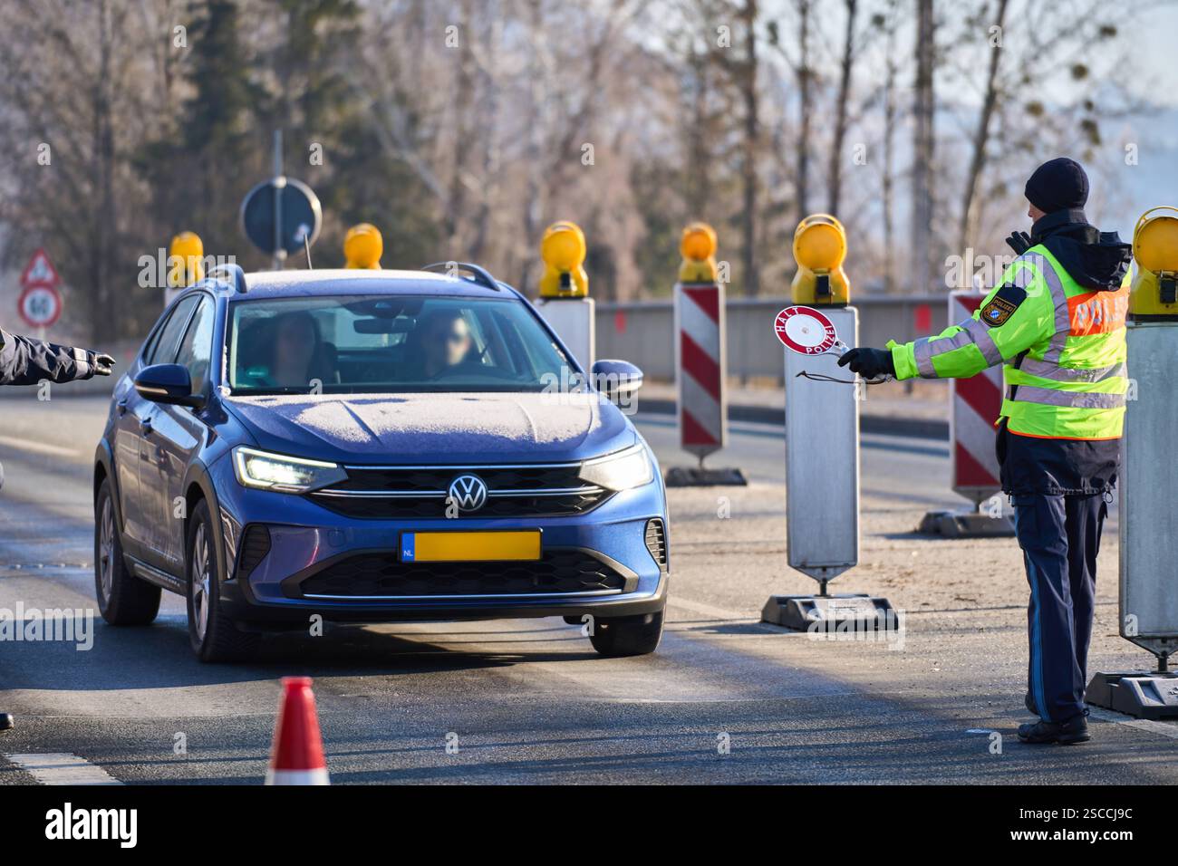 Oberaudorf, Bavaria, Germany - February 6, 2025: Symbolic image border ...