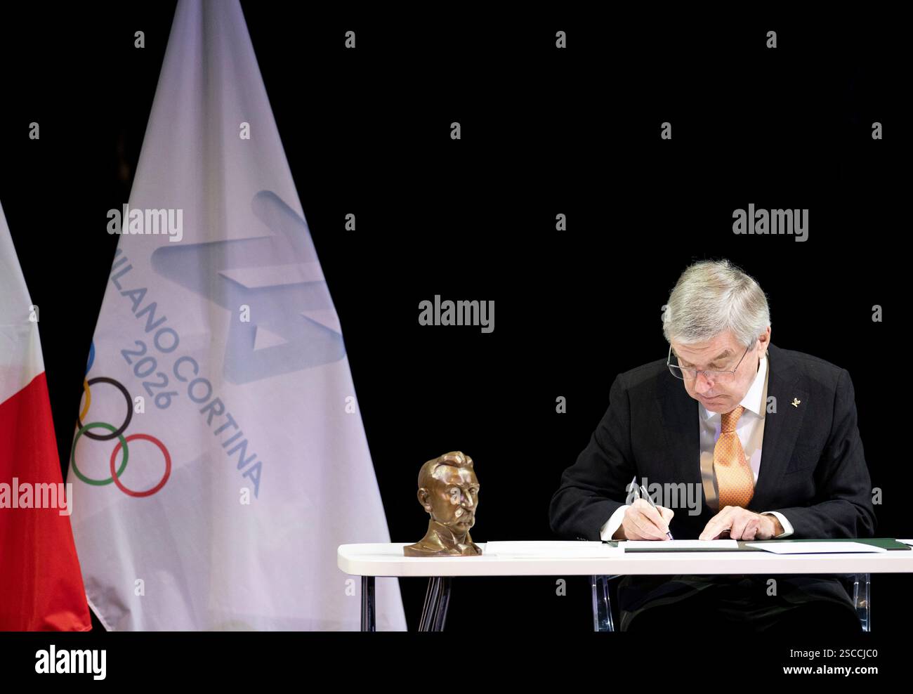 Milan, Italy. 6th Feb, 2025. President of the International Olympic ...