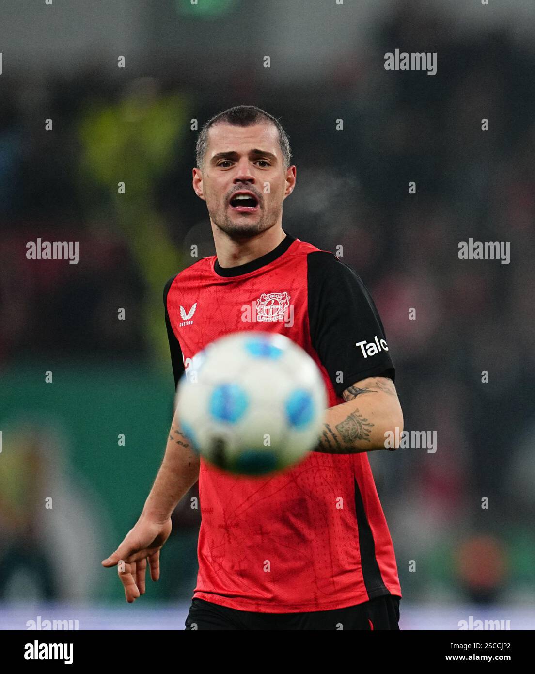 Leverkusen, Germany. 05th Feb, 2025. February 05 2025: Granit Xhaka of Bayer 04 Leverkusen ...