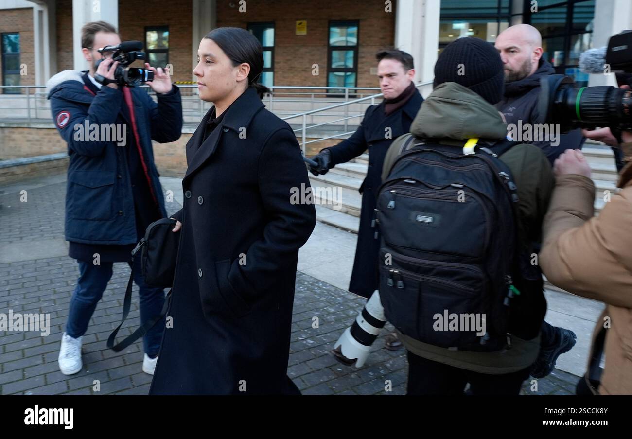 Chelsea and Australia striker Sam Kerr leaves Kingston Crown Court ...