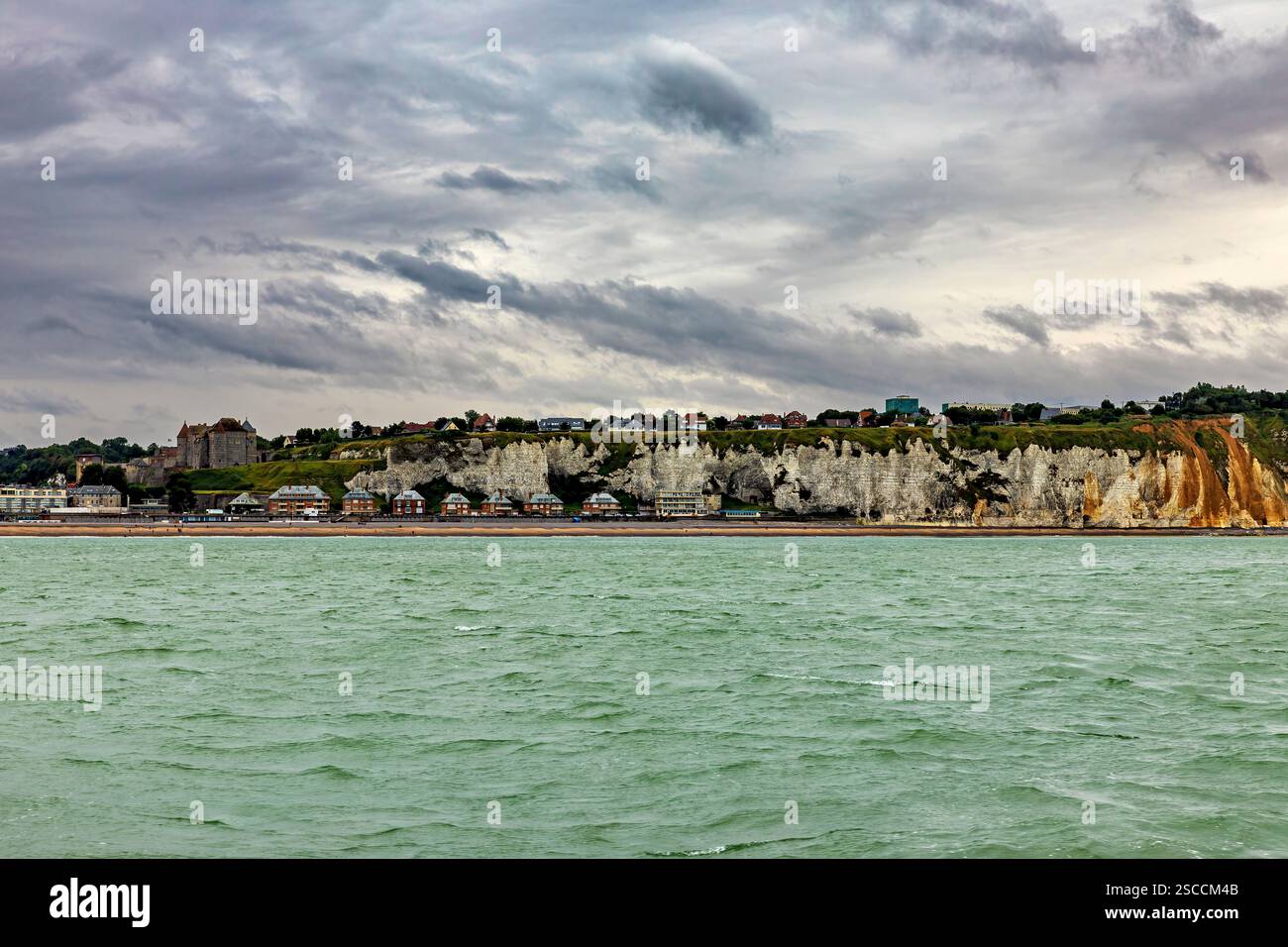 The cliffs of the alabaster coast at Dieppe in the Normandy Stock Photo ...