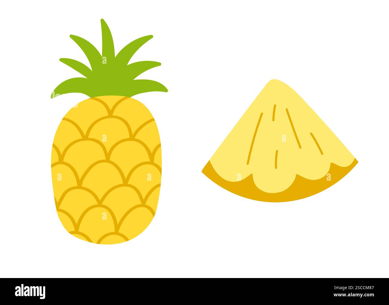 Pineapple tropical fruit abstract flat vector set Stock Vector Image ...