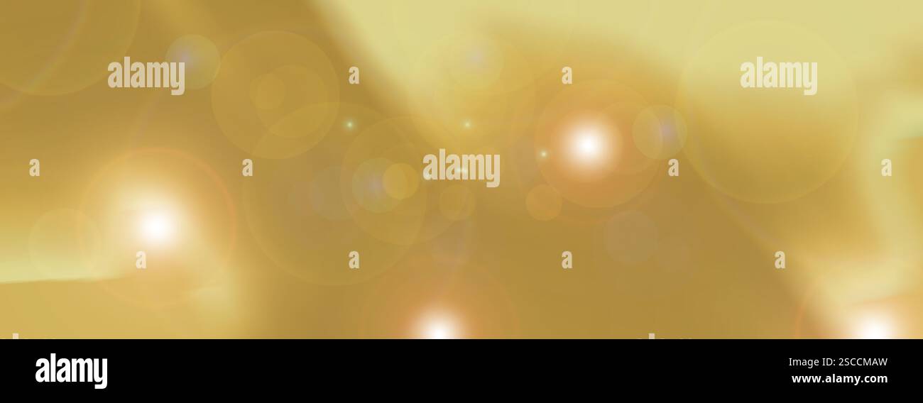 Long banner. Abstract bright background with blurred golden shade. Copy ...