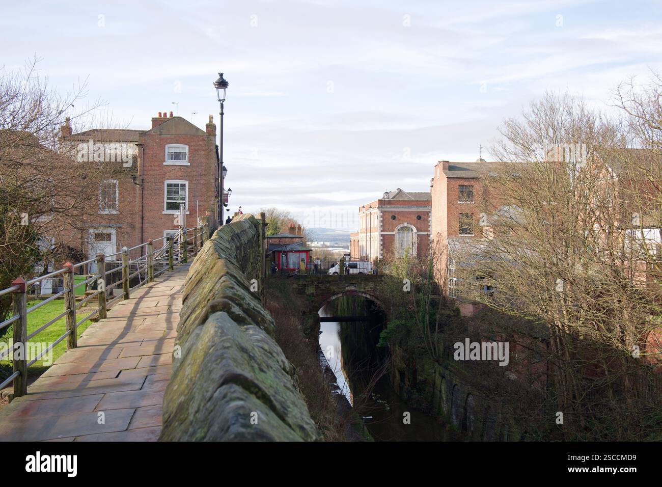 View of the castle wall walk in Chester, UK Stock Photo - Alamy