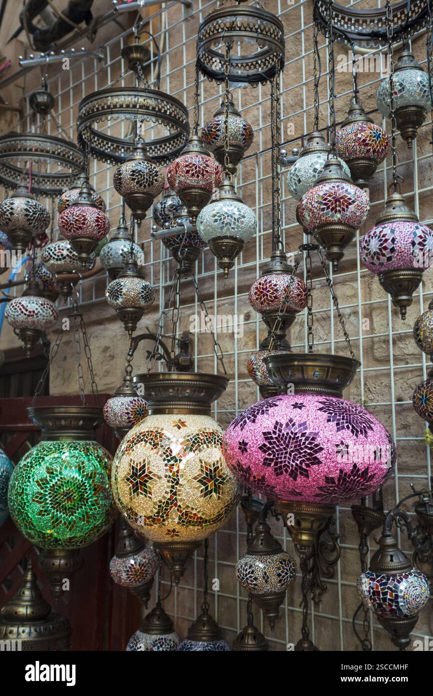 Arab street lanterns in the city of Dubai in the United Arab Emirates ...