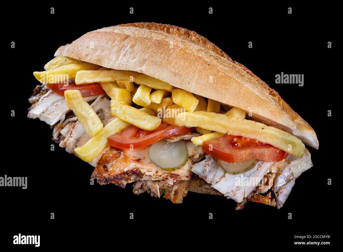 Meat Chicken Doner, between bread (Turkish Name : ekmek arasi tavuk ...