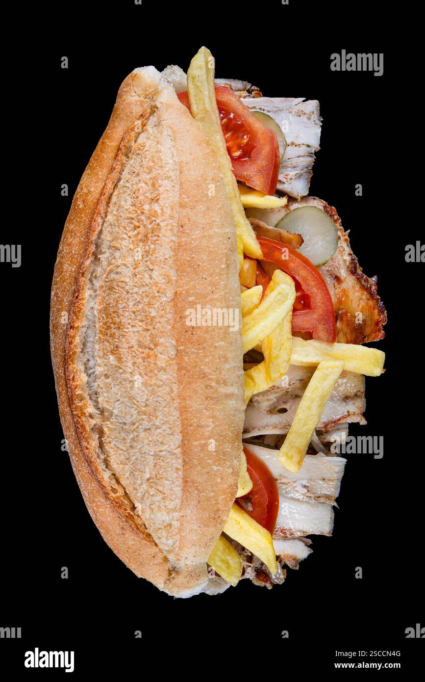 Meat Chicken Doner, between bread (Turkish Name : ekmek arasi tavuk ...