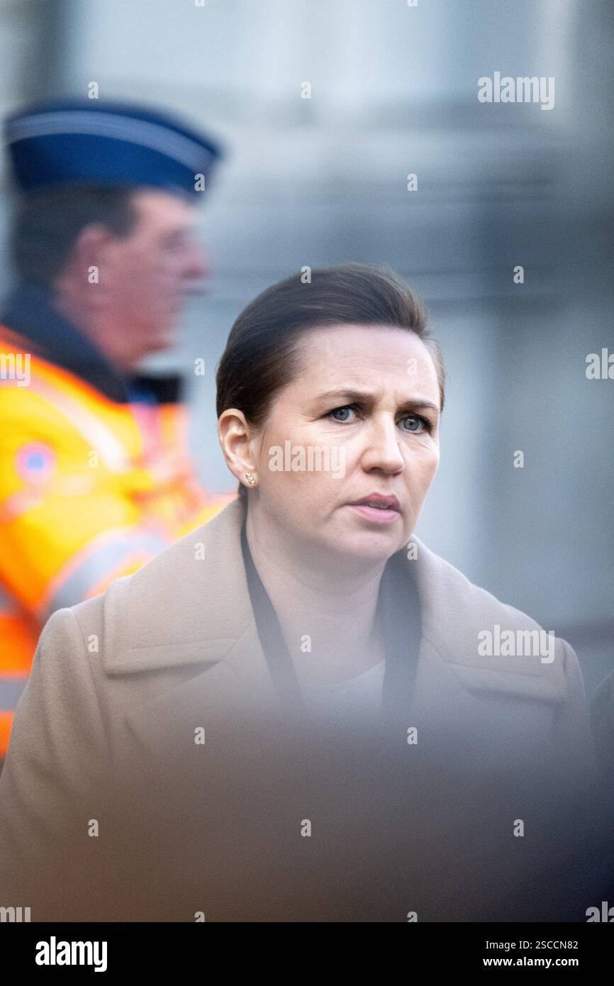 Prime Minister of Denmark Mette Frederiksen at the EU leaders retreat ...