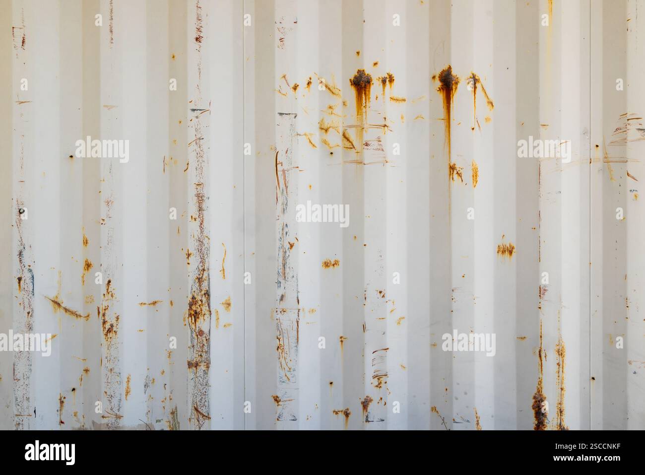 white corrugated steel sheet texture with rust spots and stains Stock ...