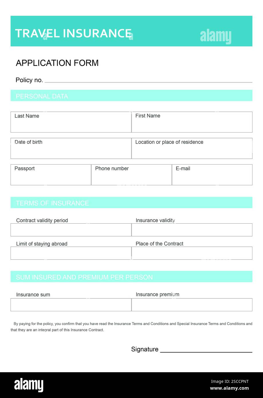 Insurance form health in Cut Out Stock Images & Pictures - Alamy