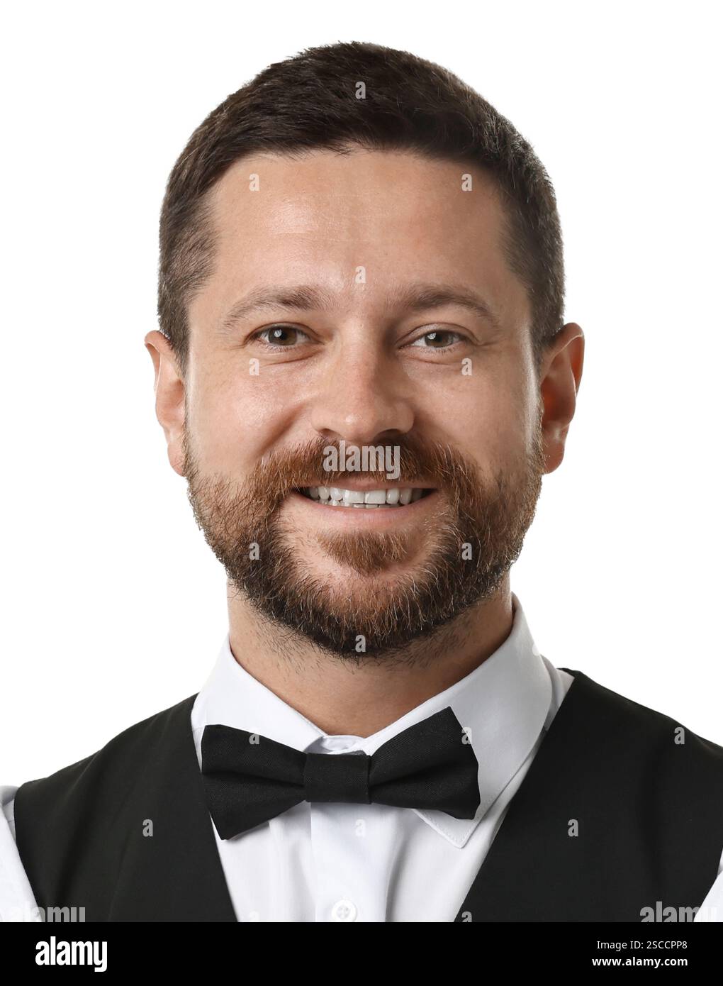 Passport photo. Portrait of man on white background Stock Photo - Alamy