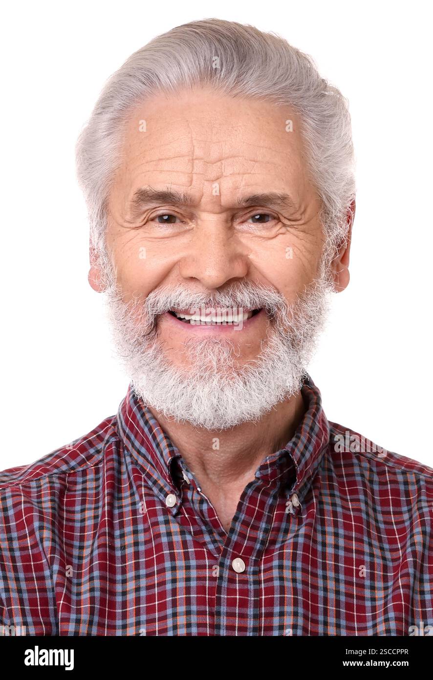 Passport photo. Portrait of man on white background Stock Photo - Alamy